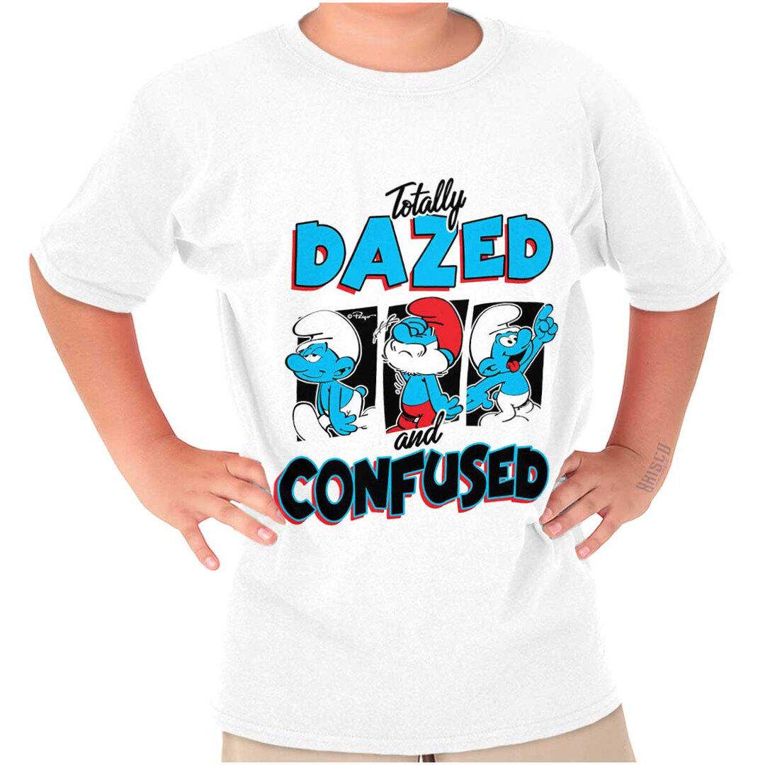 The Smurfs Cartoon Totally Dazed Confused Youth Crewneck T Shirts Boy ...