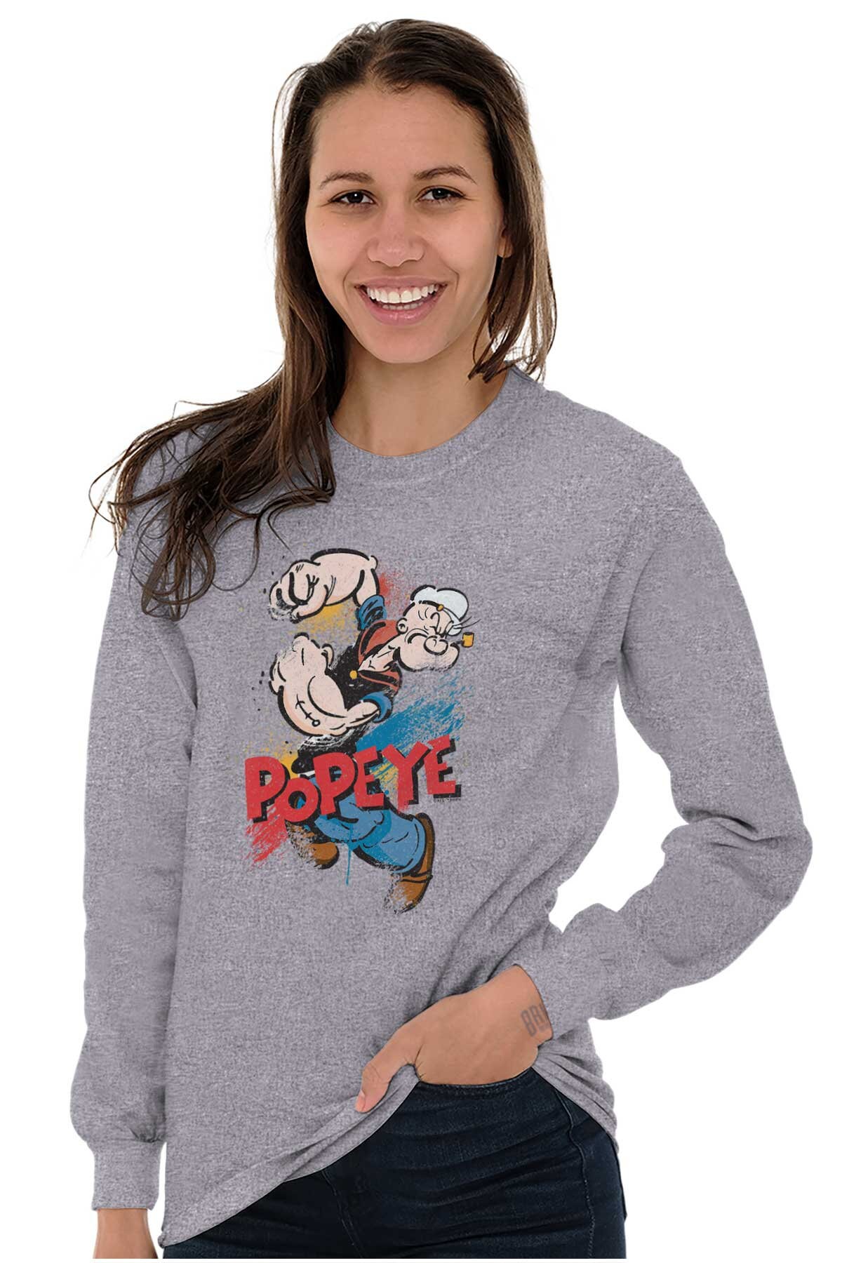 Original Cartoon Popeye Sailor Licensed Long Sleeve Tshirt for Men or ...