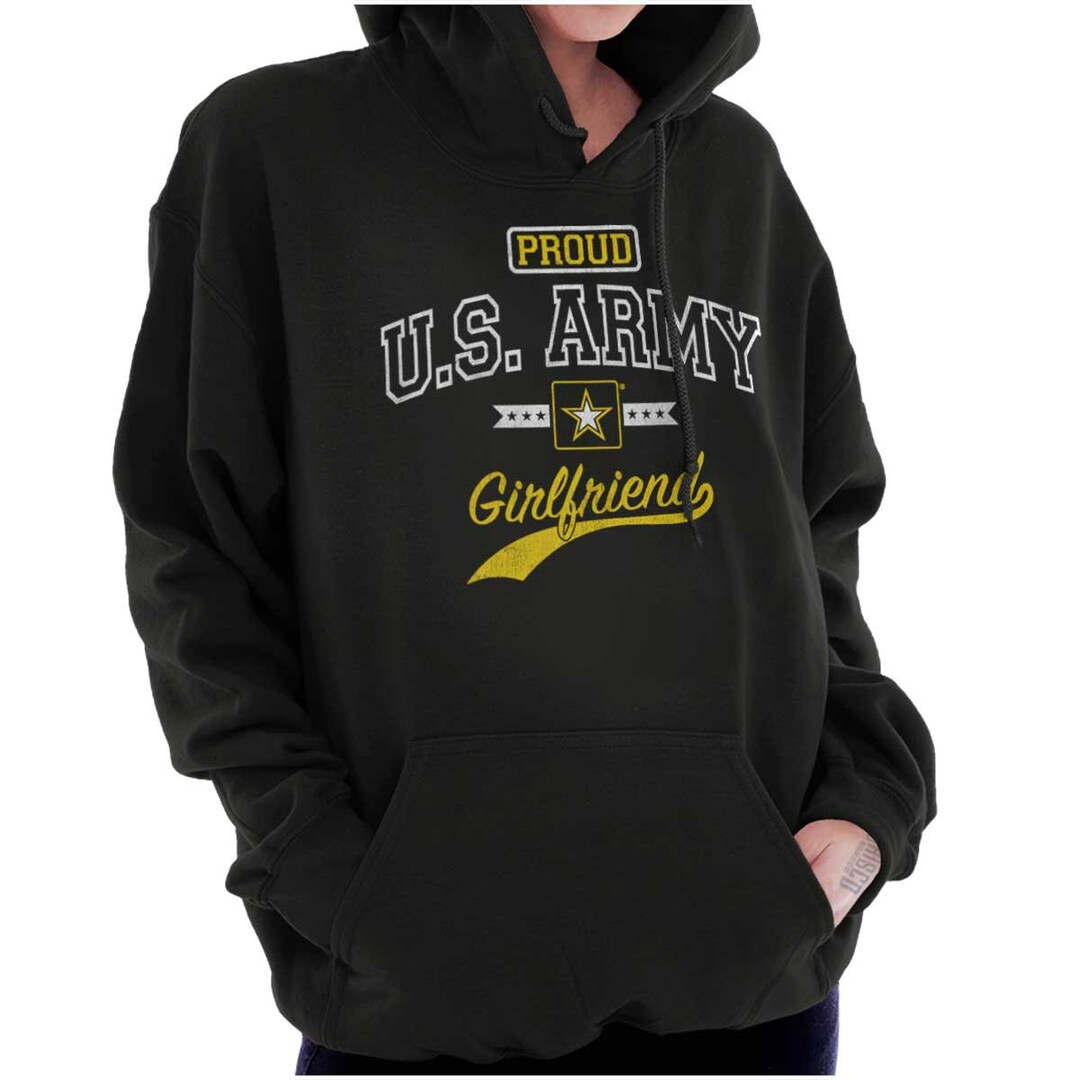 Proud US Army Girlfriend Armed Forces USAF Womens Hooded Sweatshirts ...