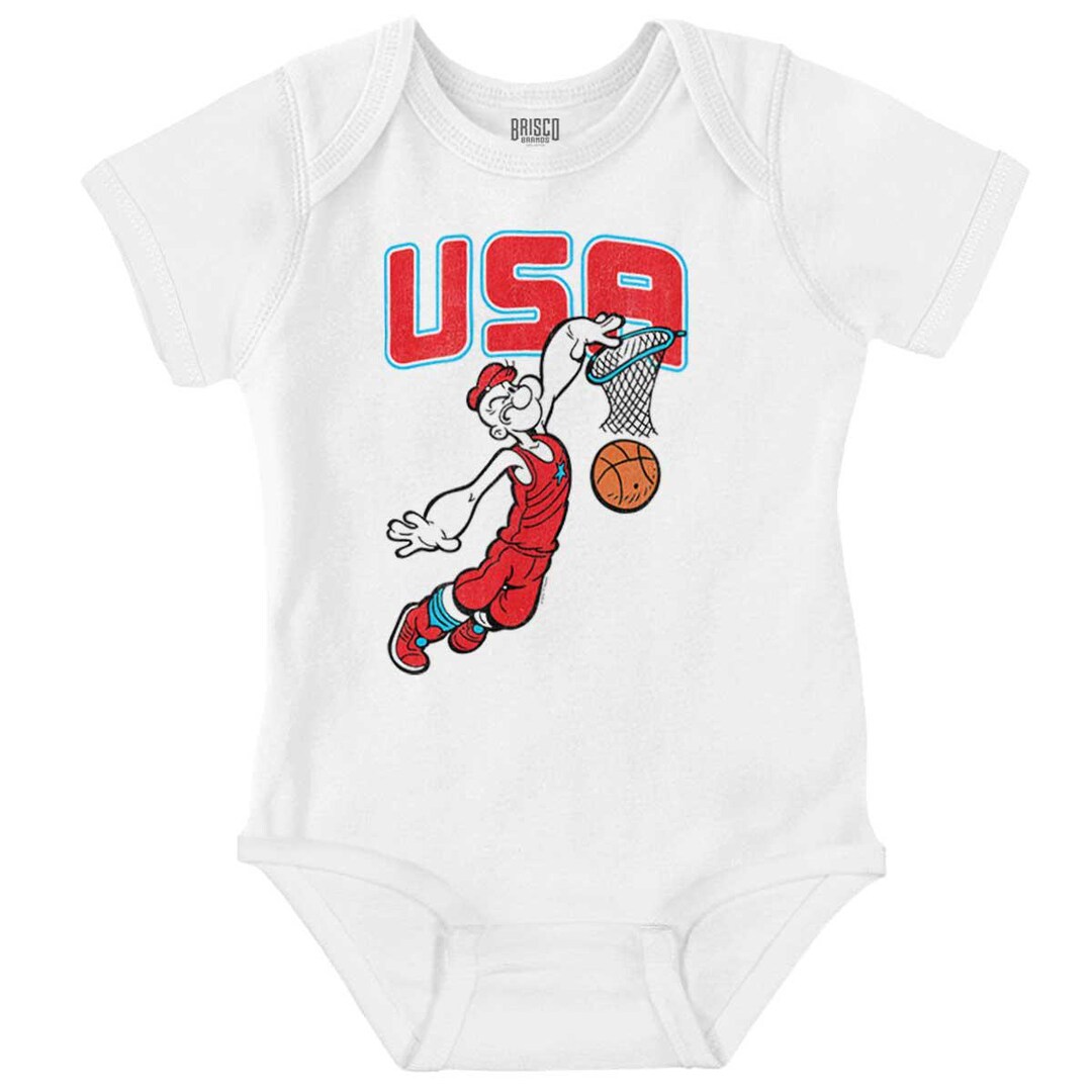 Popeye the Sailor Man USA Basketball Dunk Baby Boys Infant Romper ...