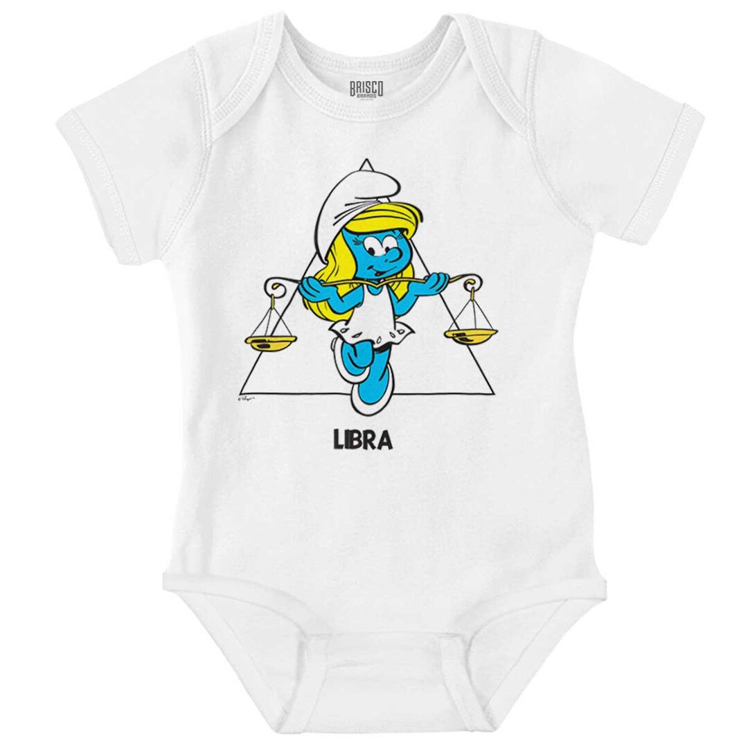 Smurfette Cartoon Libra Scales Zodiac Sign Newborn Baby Boy Girl Infant ...