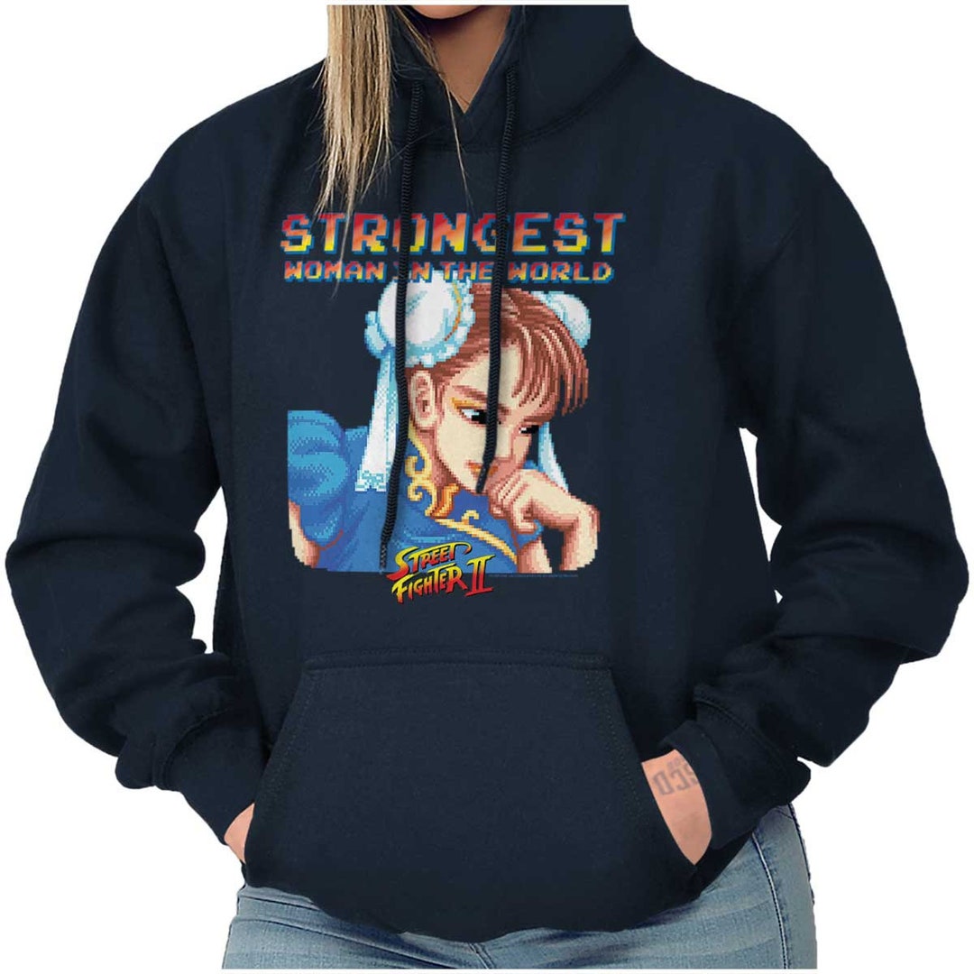 Street Fighter Chun-li Strong Woman Feminist Womens Hooded Sweatshirts ...