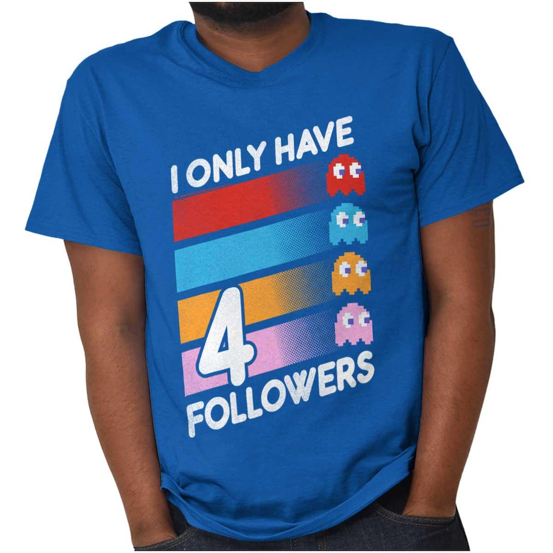 PACMAN Ghosts 4 Followers Social Media Joke Womens or Mens Crewneck T ...