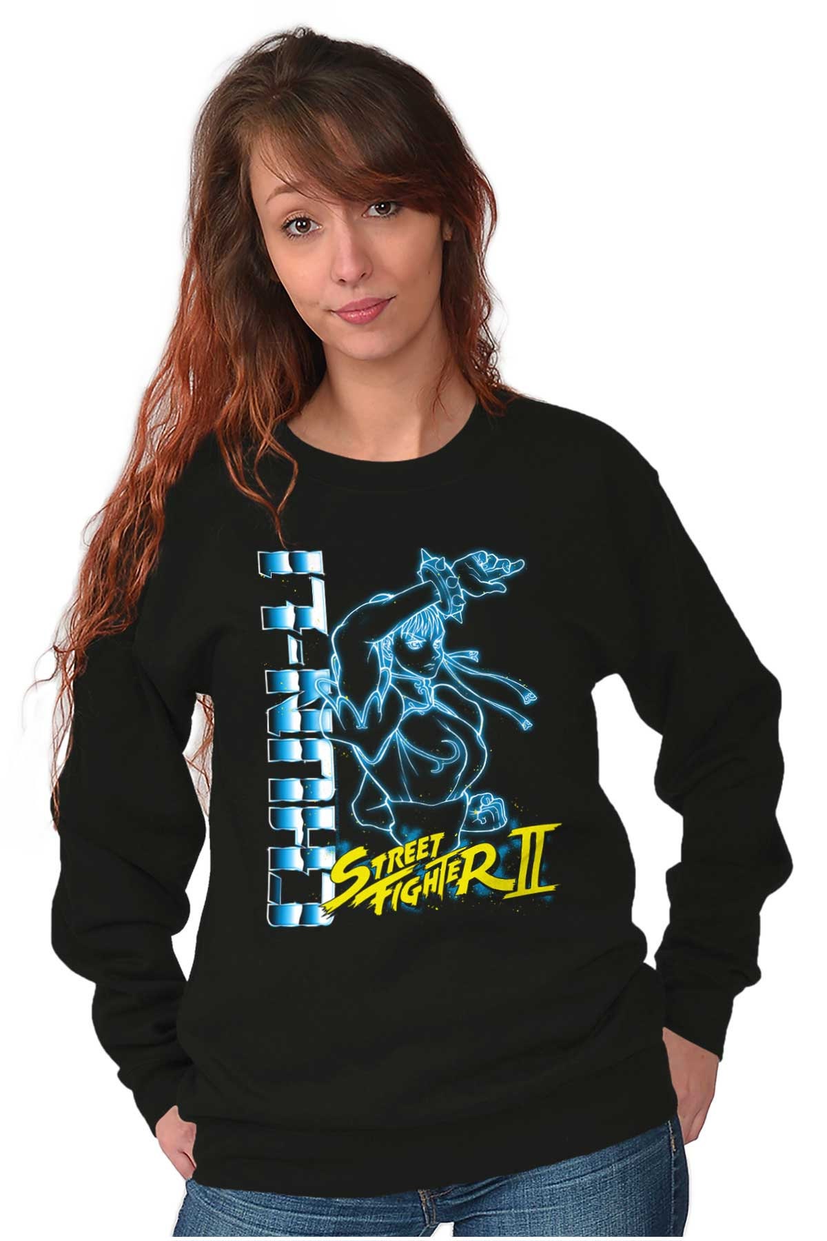Chun-li Street Fighter II 1990s Arcade Gamer Womens or Mens Crewneck ...