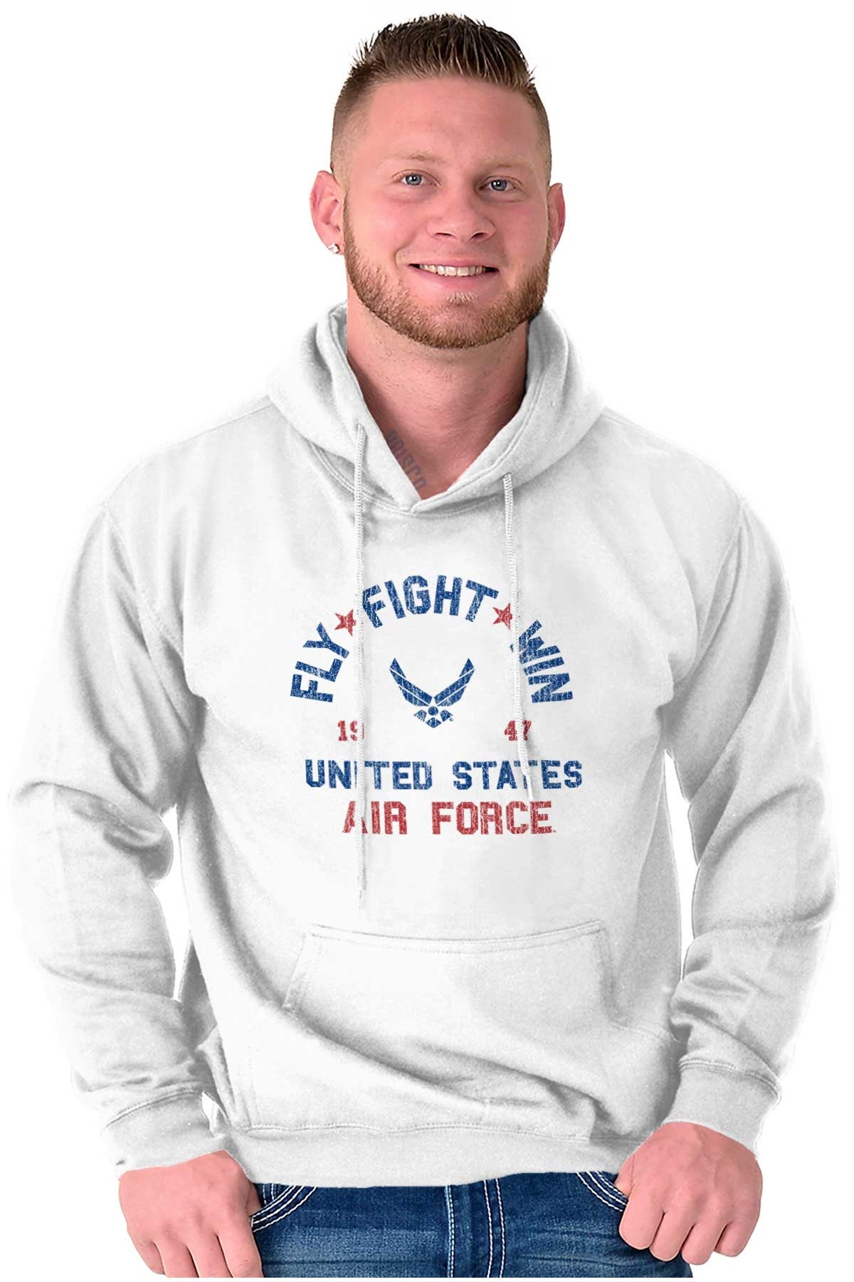 Fly Fight Win United States Air Force USAF Hoodie Hooded Sweatshirt Men ...