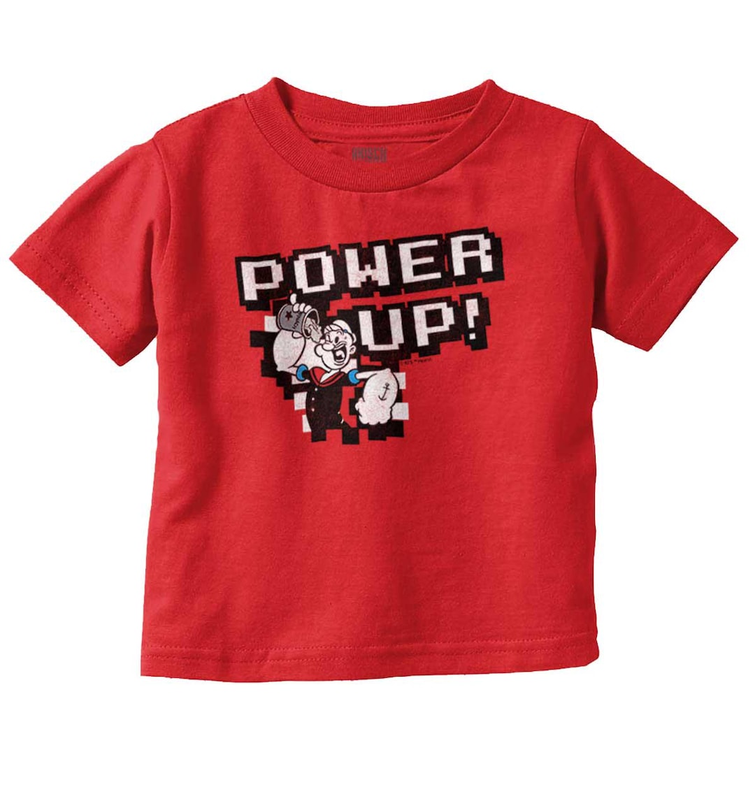 Retro Gamer Gym Workout Popeye Cartoon Gift Toddler Boy Girl Youth T ...