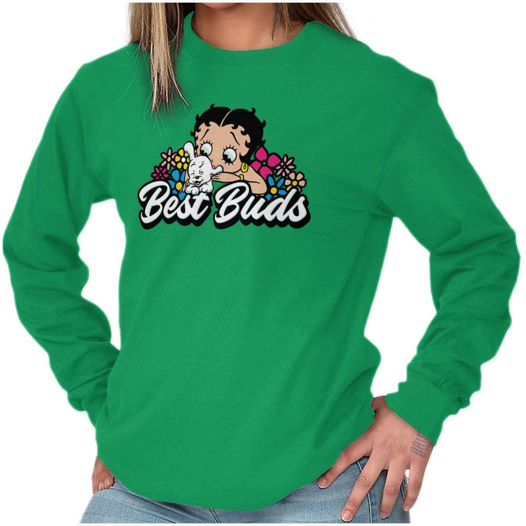 Betty Boop Dog Pudgy Cartoon Vintage Gift Long Sleeve T Shirt Tees for ...