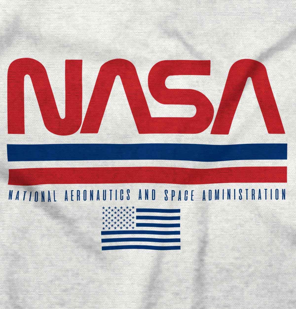 NASA Space Program Retro Worm Logo Patriotic Long Sleeve Tshirt for Men ...