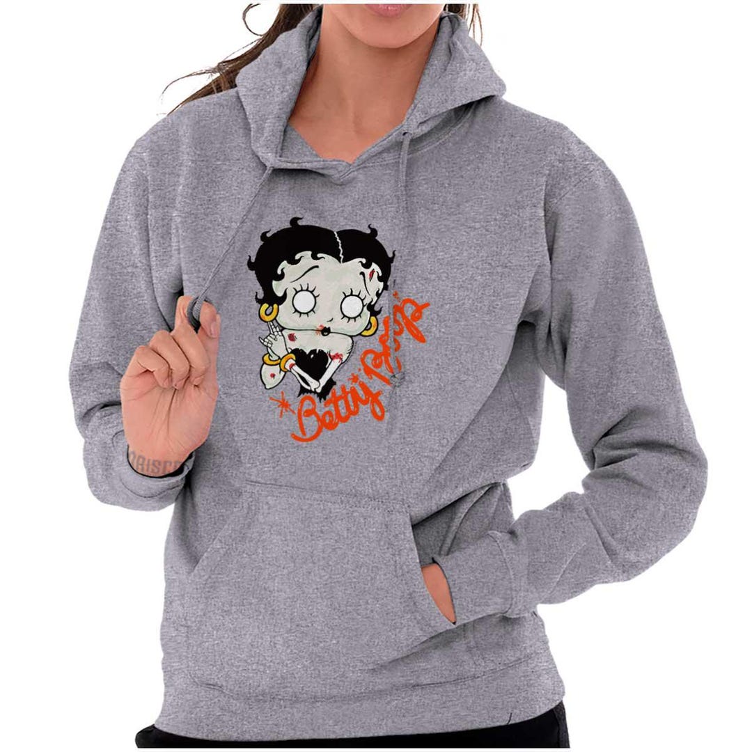 Betty Boop Retro Zombie Cartoon Skeleton Womens Hooded Sweatshirts ...