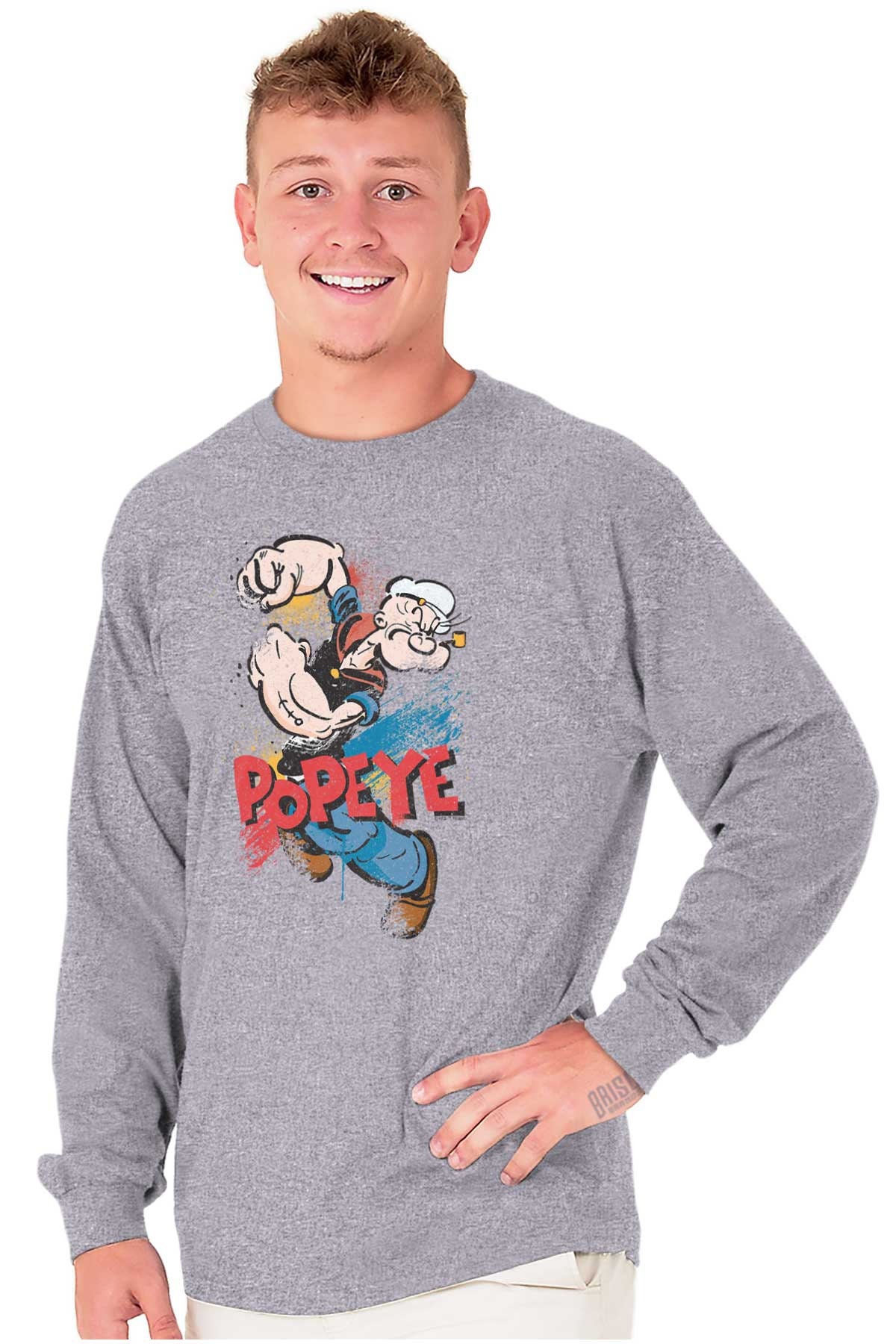Original Cartoon Popeye Sailor Licensed Long Sleeve Tshirt for Men or ...