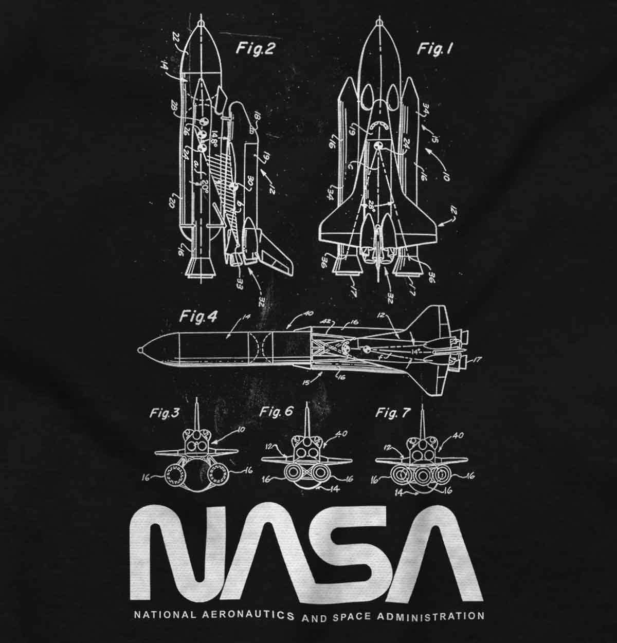 NASA Space Shuttle Rocket Science Astronaut Hoodie Hooded Sweatshirt ...
