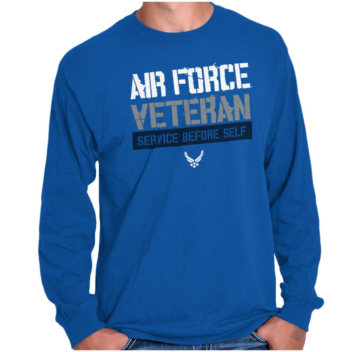 USAF Veteran Service Before Self Air Force Long Sleeve Tshirt for Men ...