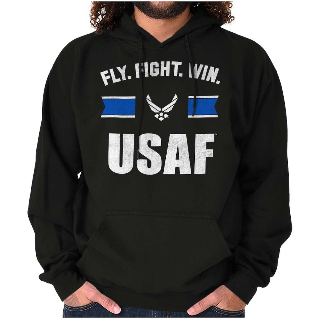 Fly Fight Win USAF Air Force Wings Military Hoodie Hooded Sweatshirt ...