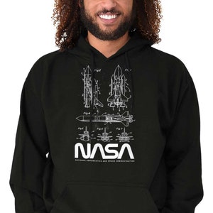 NASA Space Shuttle Rocket Science Astronaut Hoodie Hooded Sweatshirt ...