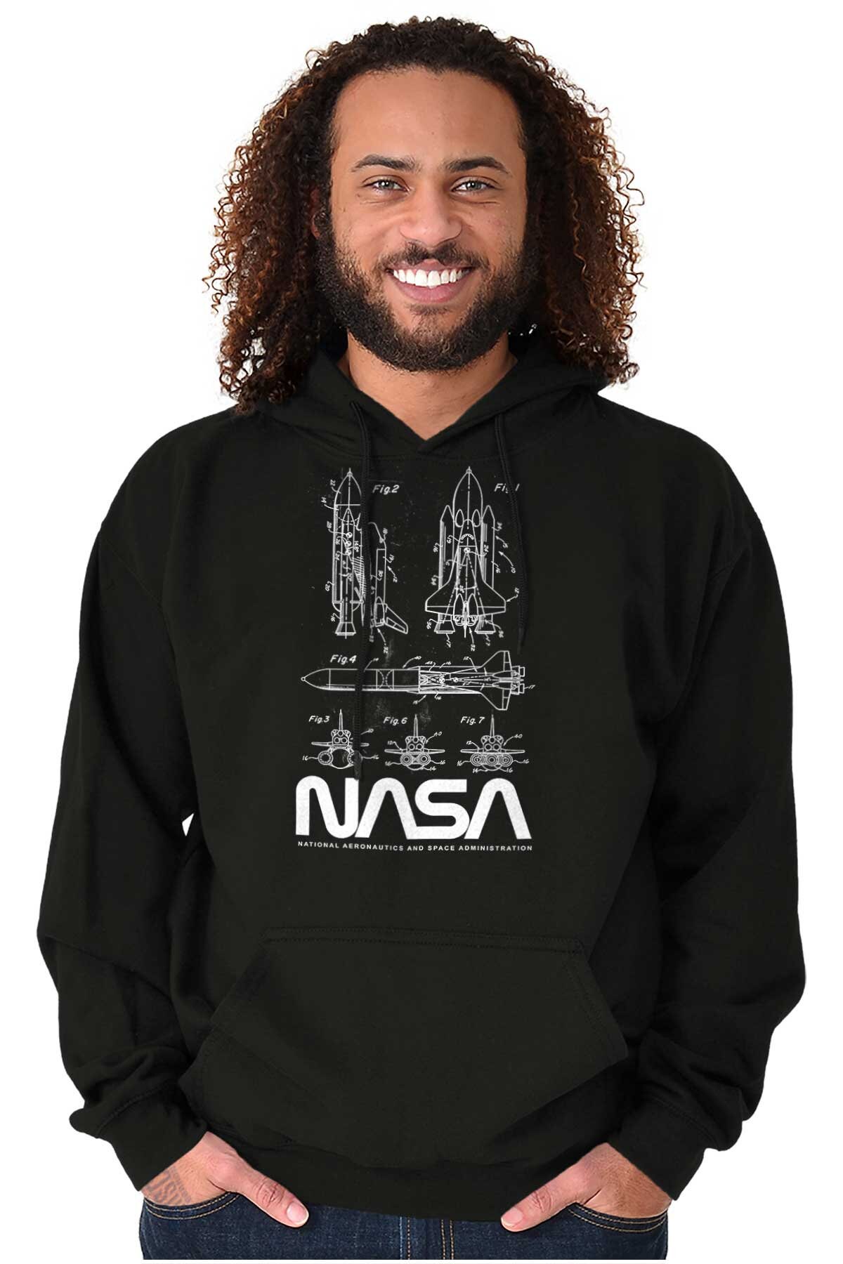 NASA Space Shuttle Rocket Science Astronaut Hoodie Hooded Sweatshirt ...