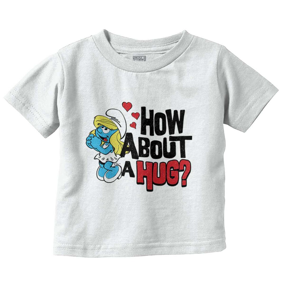 Smurfs Kind Cute Smurfette How About a Hug Toddler Girl Youth T Shirt ...