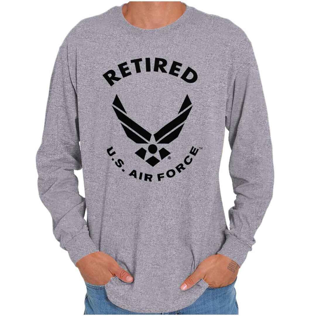 Retired Proud US Air Force American Veteran Long Sleeve Tshirt for Men ...
