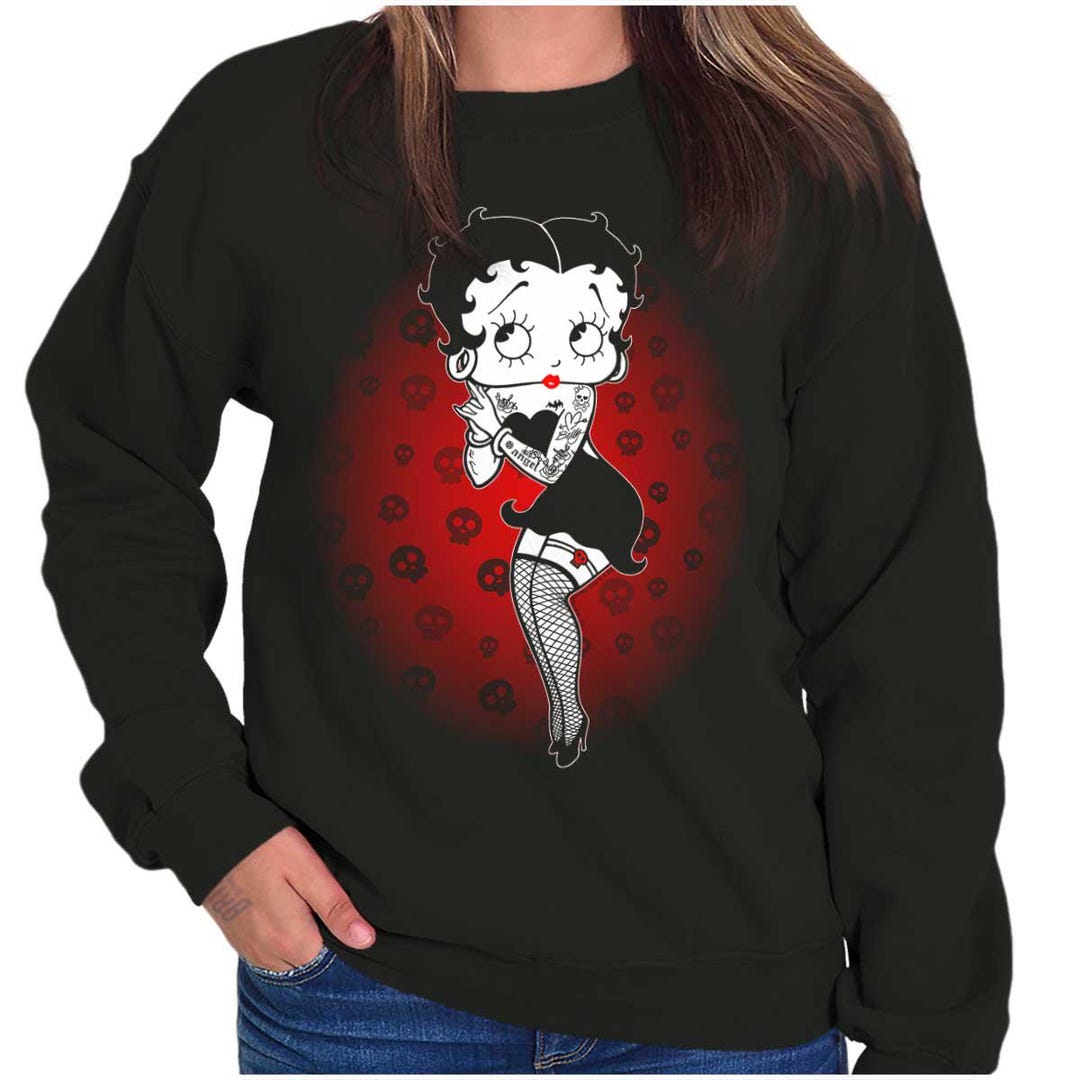 Betty Boop Vintage Retro Got Punk Cartoon Womens Crewneck Sweatshirt ...