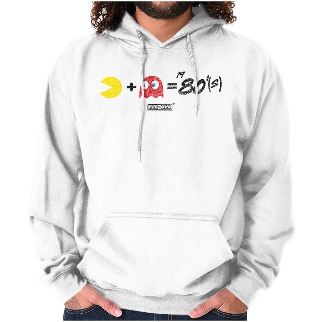 PACMAN and Blinky 80s Math Equation Retro Hoodie Hooded Sweatshirt Men ...
