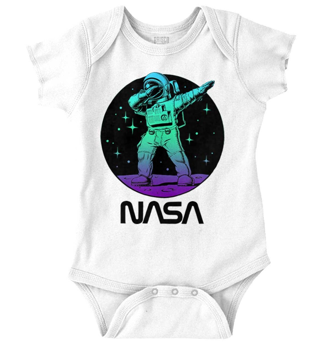 NASA Logo Spaceman Astronaut Dabbing on Moon Newborn Baby Boy Girl ...