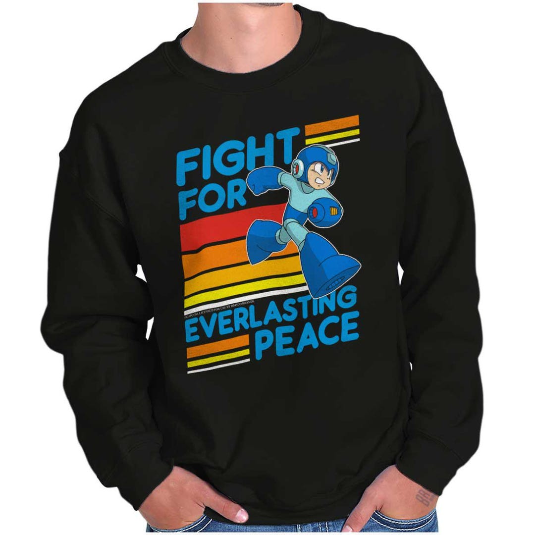 Mega Man 90s Gamer Anime Cartoon Character Womens or Mens Crewneck ...