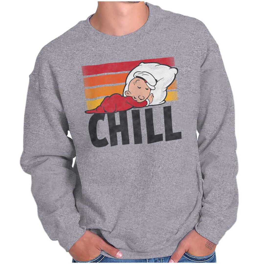 Lazy Slacker College Naps Chill Retro Popeye Womens or Mens Crewneck ...
