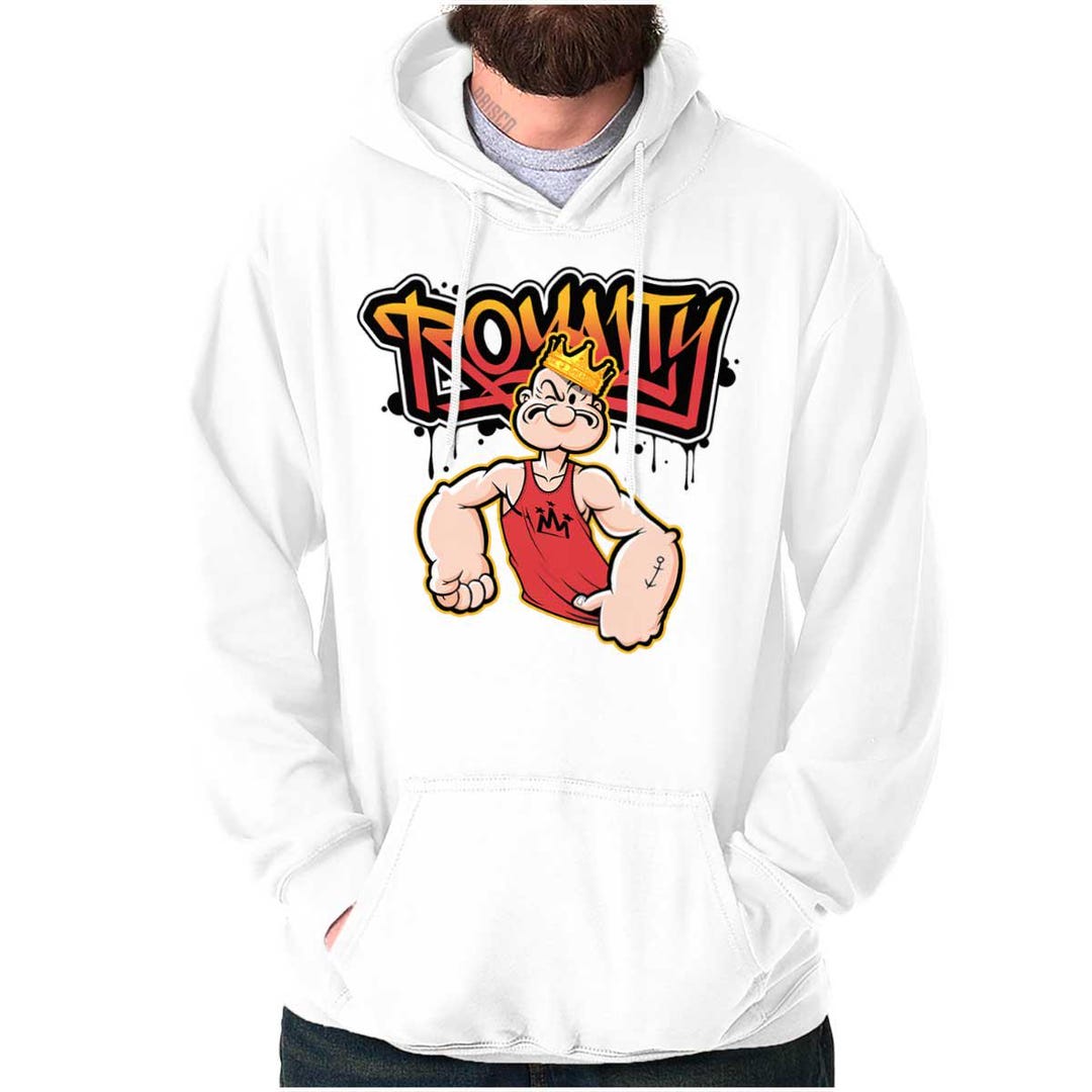 Urban Popeye the Sailor Man Royalty Crown Hoodie Hooded Sweatshirt Men ...