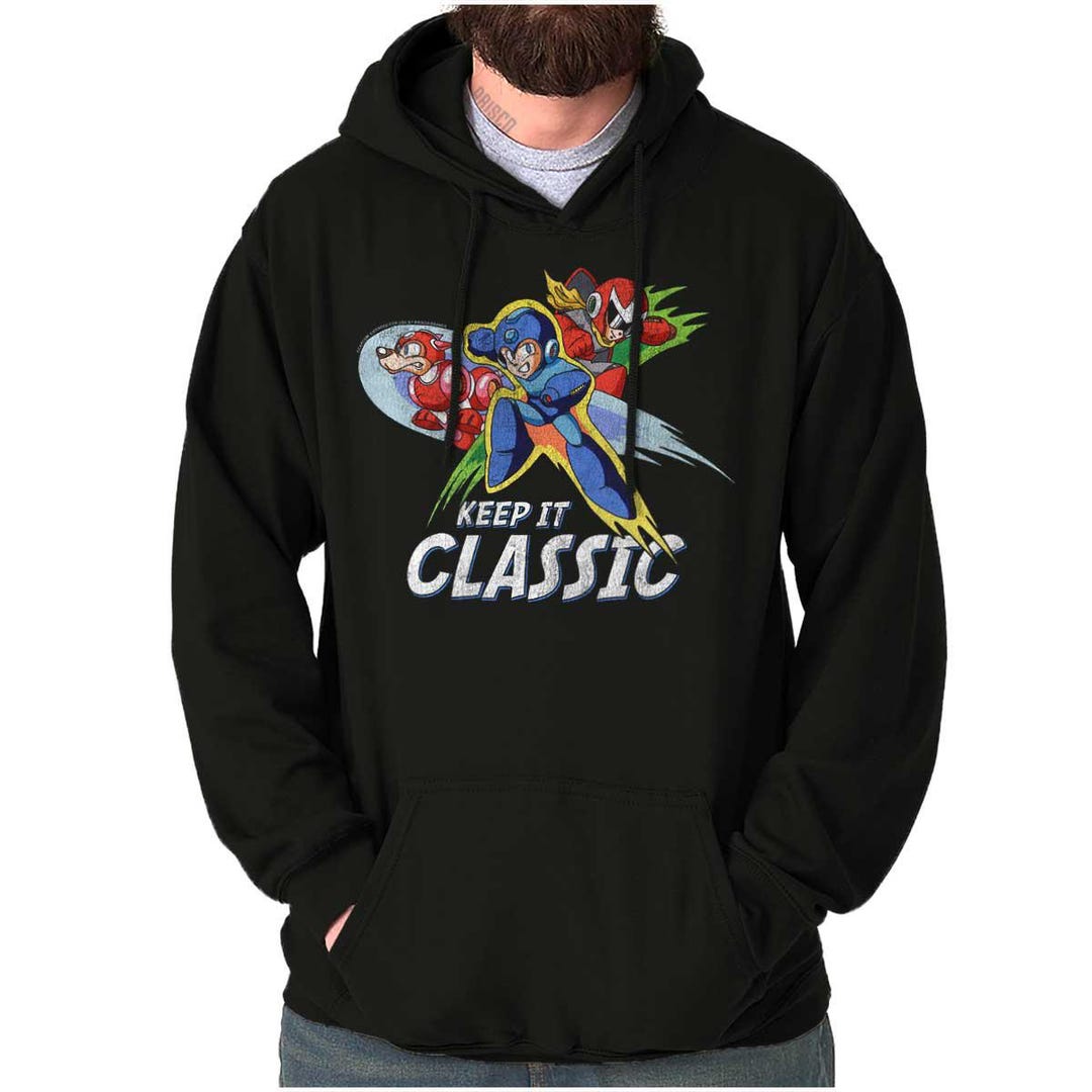 Mega Man Game Characters Keep It Classic Hoodie Hooded Sweatshirt Men ...