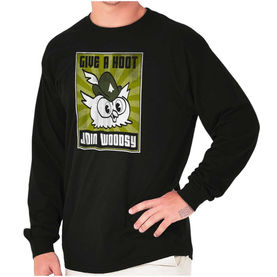 Woodsy Owl Give A Hoot Love Planet Earth Long Sleeve Tshirt for Men or ...