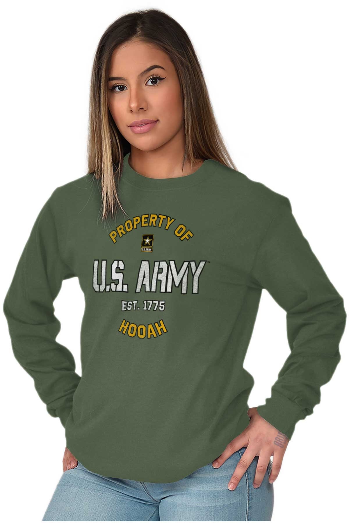 US Army Hooah Military USAF Armed Forces Long Sleeve Tshirt for Men or ...