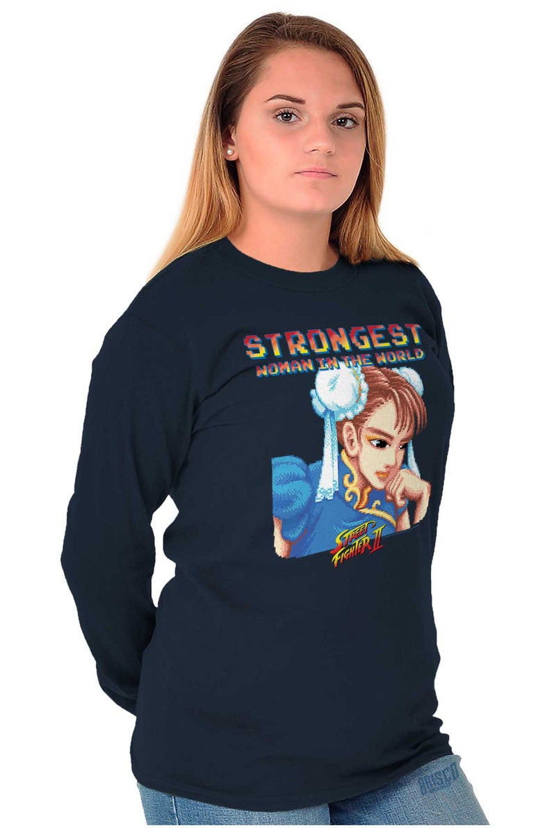 Street Fighter Chun-li Strong Woman Feminist Long Sleeve T Shirt Tees ...