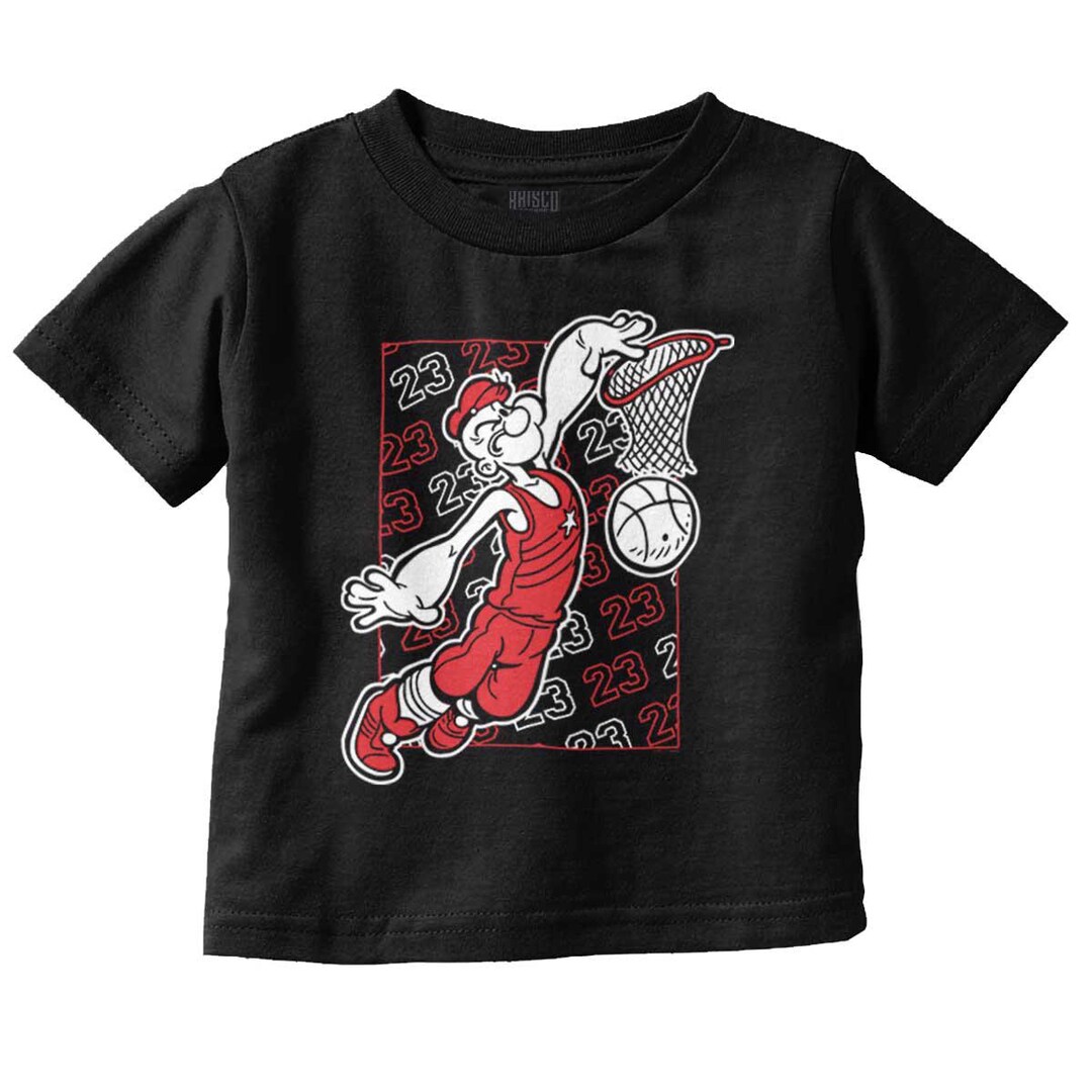 Popeye the Sailor Man Basketball Dunk Sports Toddler Boy Youth T Shirt ...