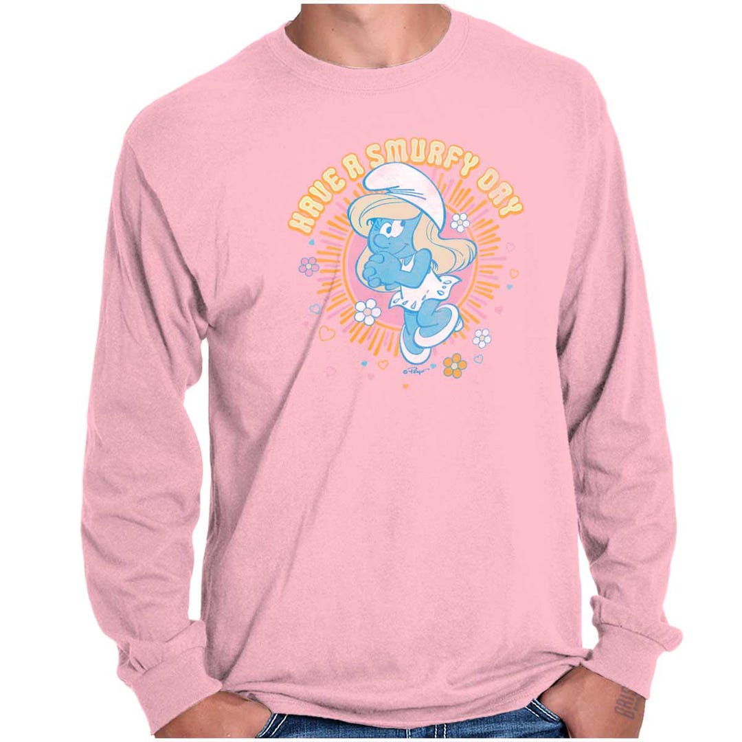 Have A Smurfy Day Smurfette Cartoon Long Sleeve T Shirt Tees for Women ...