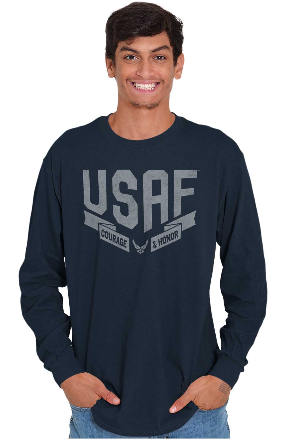 USAF Courage Honor U.S. Military Air Force Long Sleeve Tshirt for Men ...