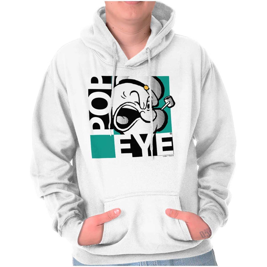 Vintage Popeye Cartoon Sailor Retro Licensed Hoodie Hooded Sweatshirt ...