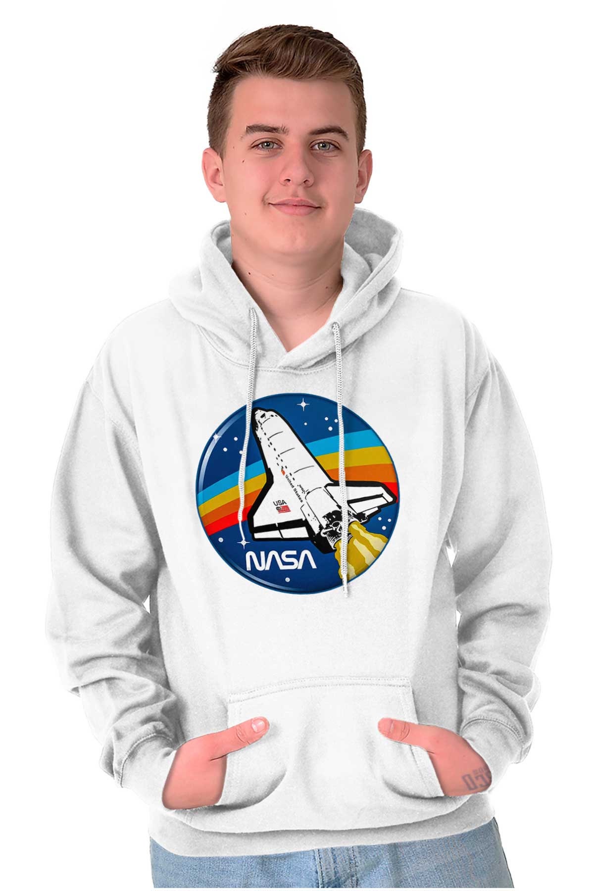 NASA Retro Logo Space Shuttle Rocket Vintage Hoodie Hooded Sweatshirt ...
