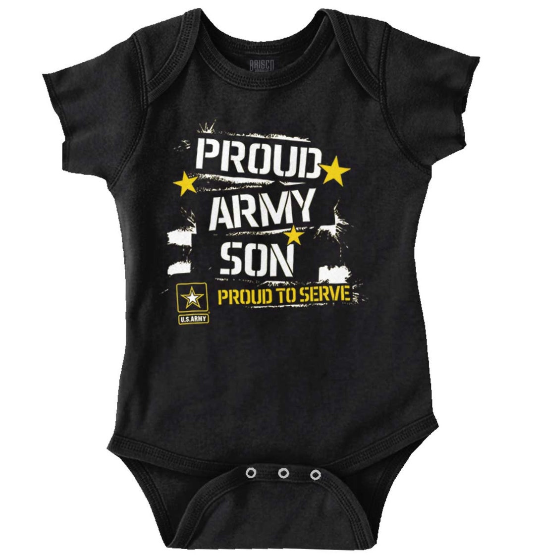 Proud Army Son USAF US Military Service Logo Baby Boys Infant Romper ...