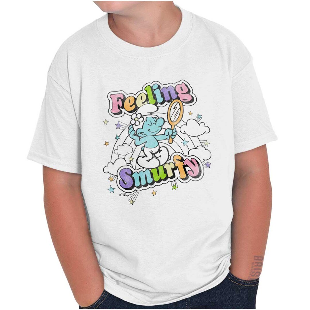 Vintage Feeling Smurfy Rainbow Girls Youth Crewneck T Shirts Tees - Etsy