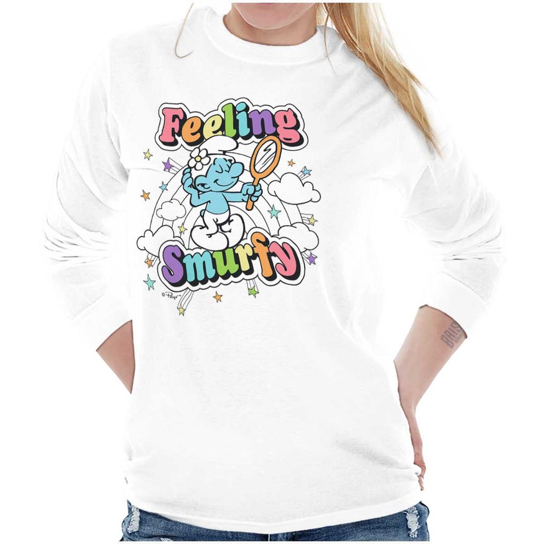 Vanity Smurf Cartoon Feeling Smurfy Rainbow Long Sleeve T Shirt Tees ...