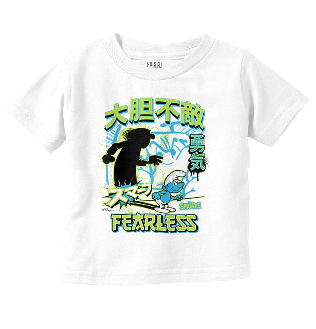 The Smurfs 'fearless' Kanji Toddler T-shirt Baby Crewneck Graphic Tee ...