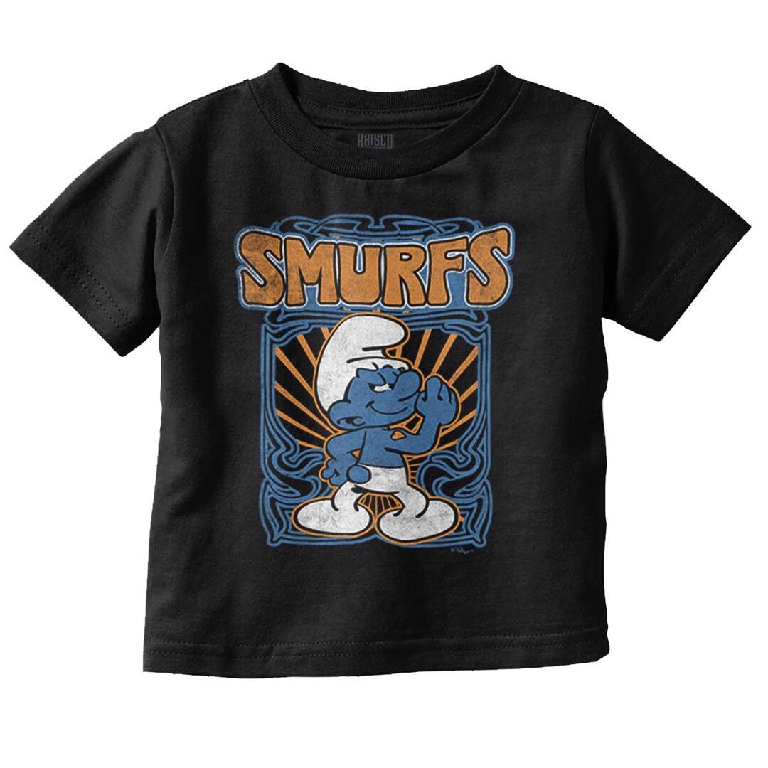 Vintage Retro Hefty Smurf Cartoon Character Toddler Boy Girl Youth T ...