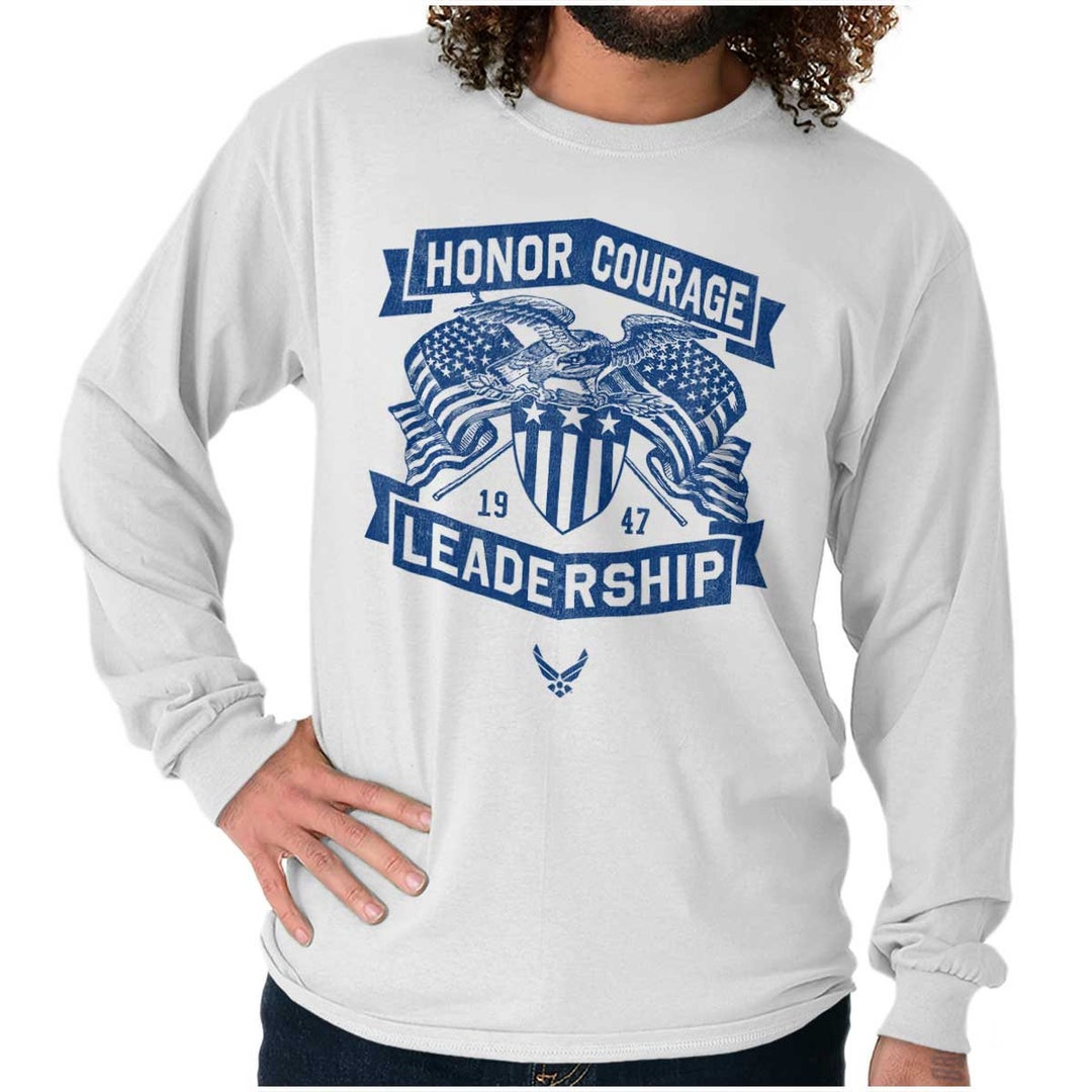 Honor Courage Leadership USAF Air Force Gift Long Sleeve Tshirt for Men ...