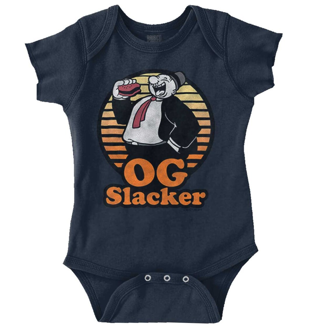 Funny Lazy Slacker Gym Workout Cartoon Wimpy Newborn Baby Boy Girl ...