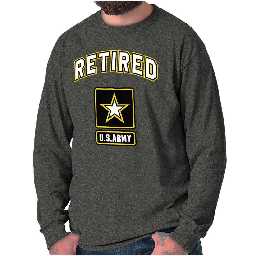 Retired US Army Veteran USAF Military Combat Long Sleeve Tshirt for Men ...