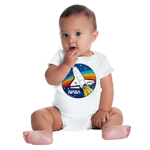 NASA Retro Logo Space Shuttle Rocket Vintage Newborn Baby Boy Girl ...