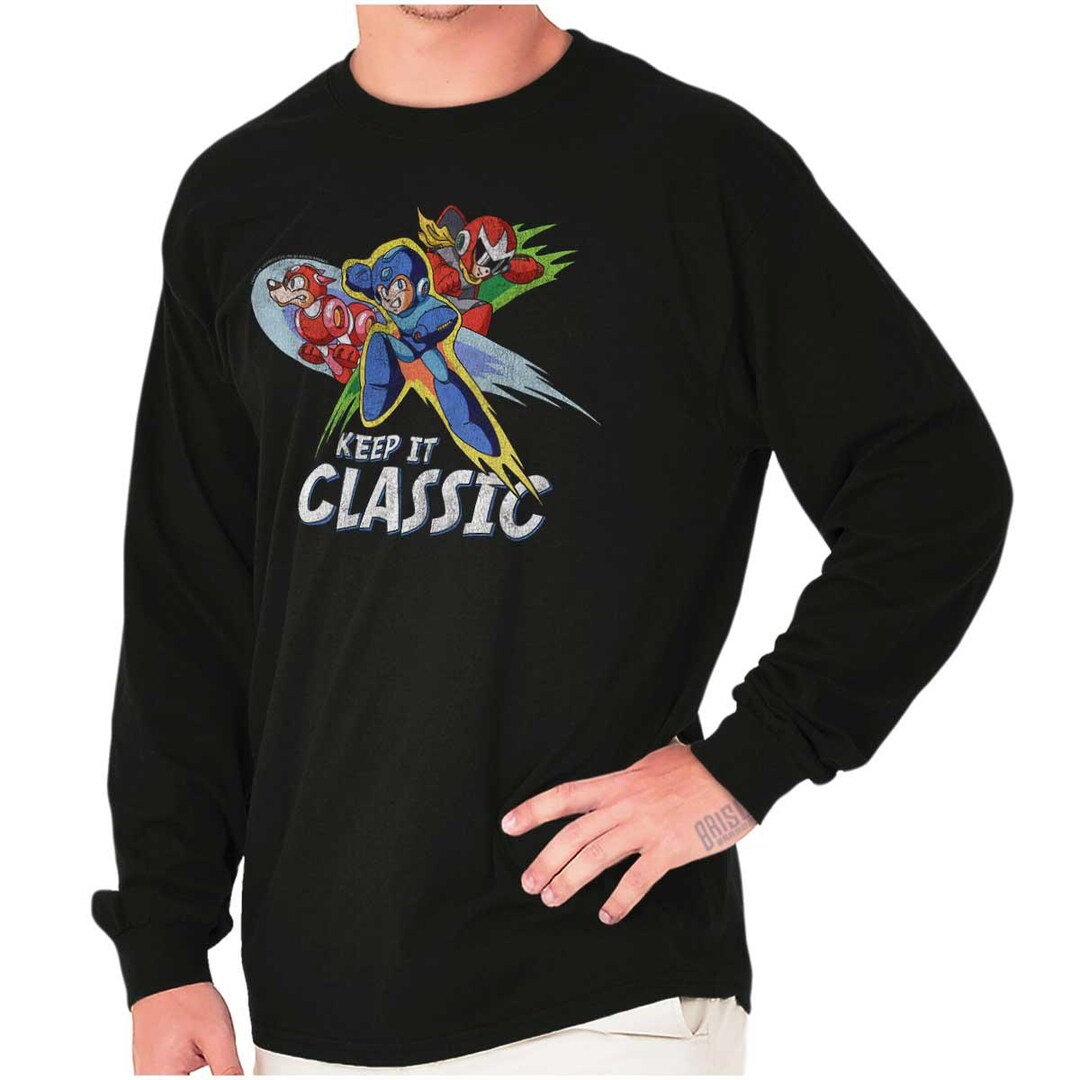 Mega Man Game Characters Keep It Classic Long Sleeve Tshirt for Men or ...