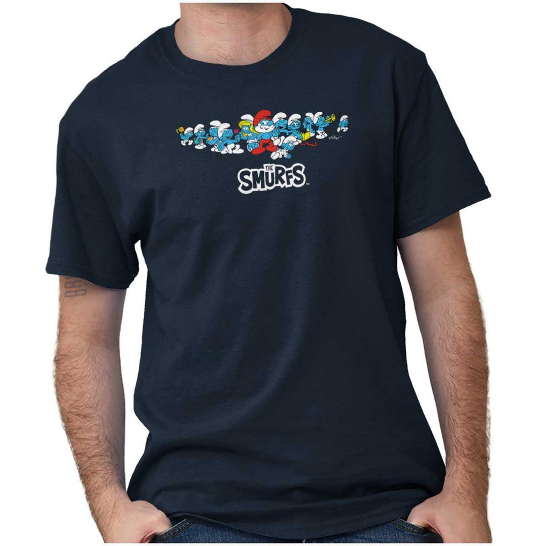 The Smurfs 80s Cartoon Characters Papa Hefty Womens or Mens Crewneck T ...