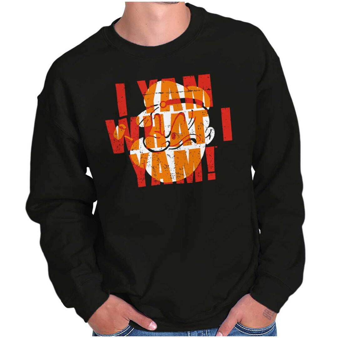 I Yam Grumpy Popeye Cartoon Attitude Funny Womens or Mens Crewneck ...