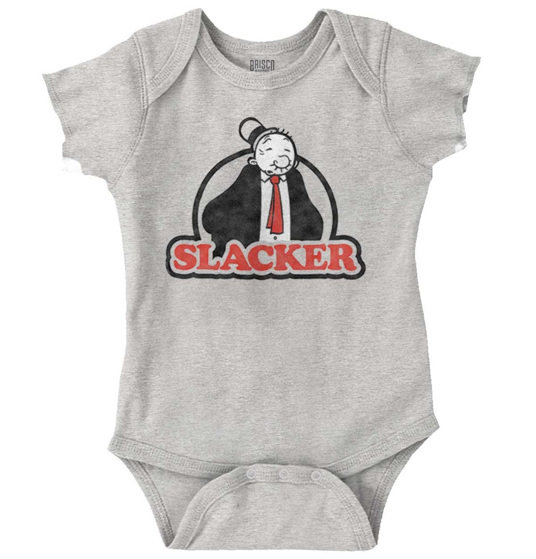 Slacker Funny Lazy Wimpy Popeye Workout Gift Newborn Baby Boy Girl ...