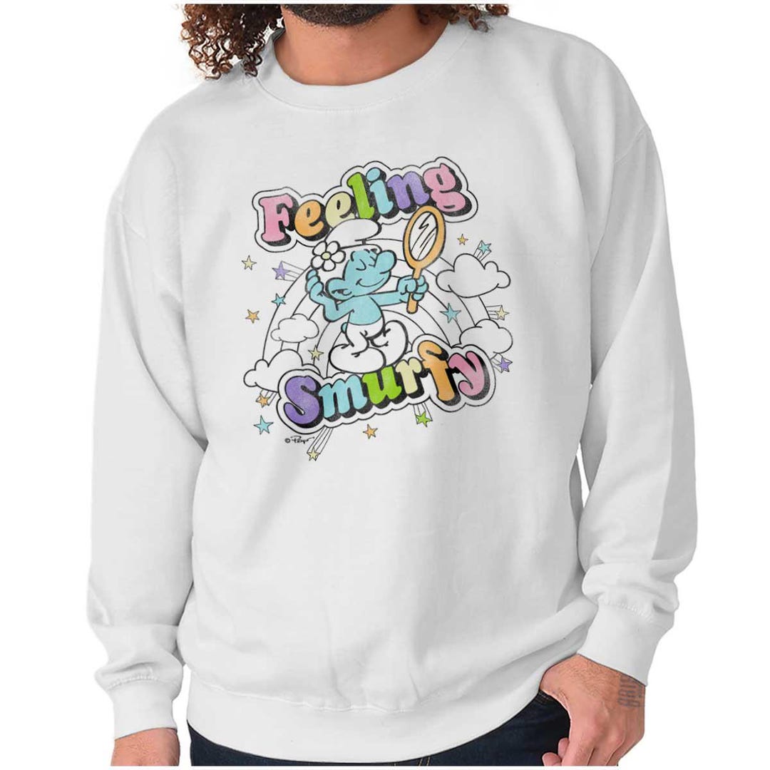 Vintage Feeling Smurfy Rainbow Womens Crewneck Sweatshirt Pullover - Etsy